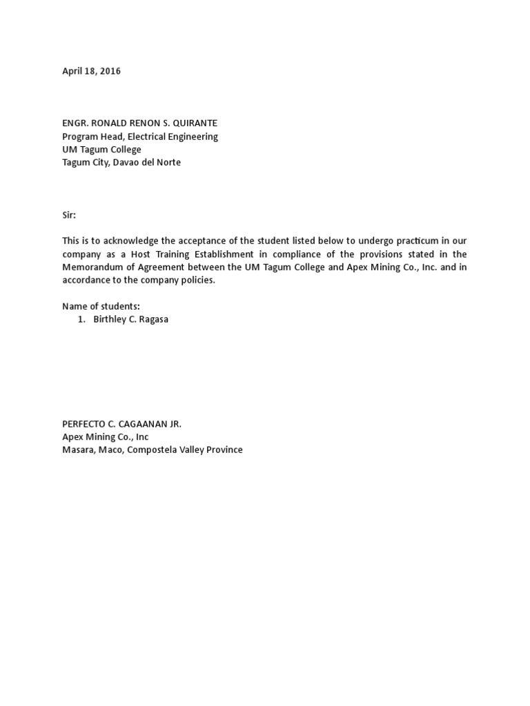 Acceptance Letter | PDF