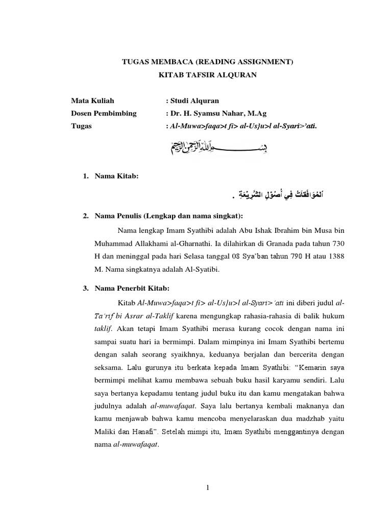 Review Kitab Al-Muwafaqat | PDF | Agama & Spiritualitas