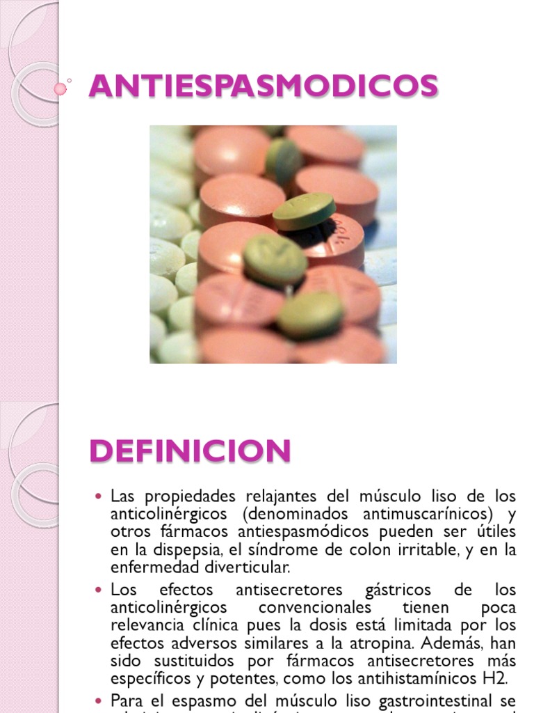 ANTIESPASMODICOS | PDF | Medicina | Drogas