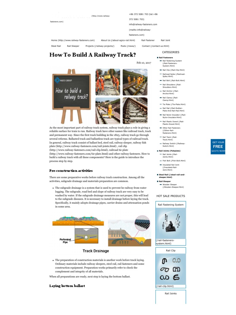 How To Build A Railway | PDF | Track (Rail Transport) | Rail Transport