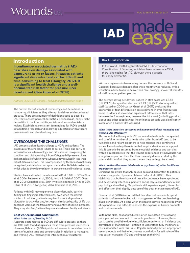 Incontinence Associated Dermatitis Made Easy | PDF | Urinary ...