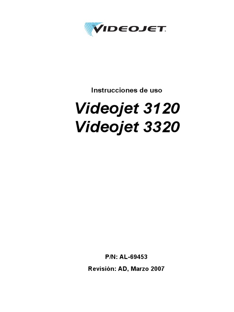 Al 69453 Ad Videojet 3120 3320 Operator Manual Es | PDF | Láser | Ligero
