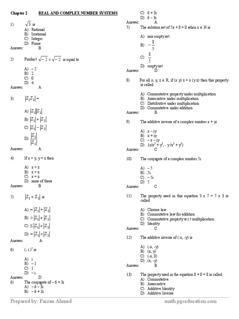 Math 1st Year2 | PDF | Complex Number | Multiplication