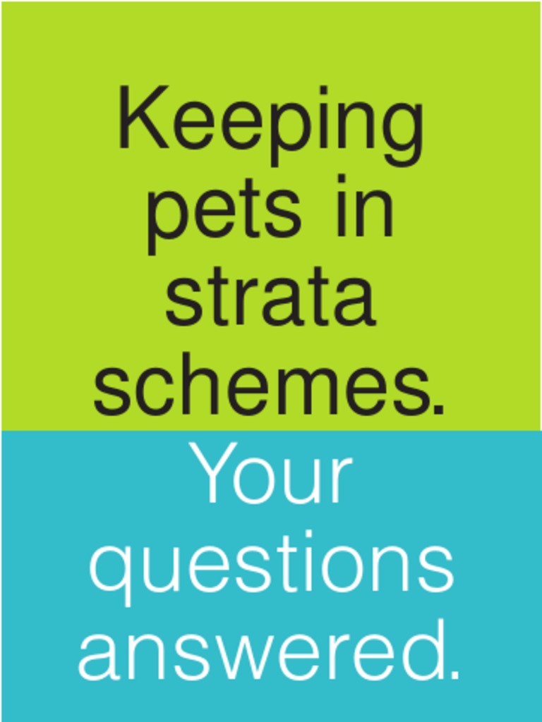 Keeping Pets in Strata Schemes.: Your Questions Answered | PDF ...