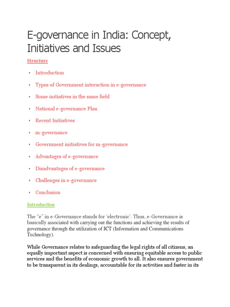 E Governance Insightonindia | PDF | E Government | Information Technology