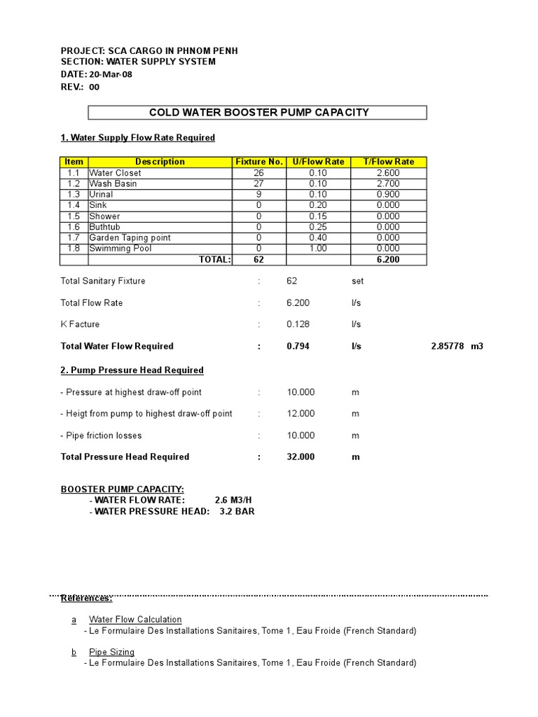 Plumbing Calculation | PDF | Shower | Toilet