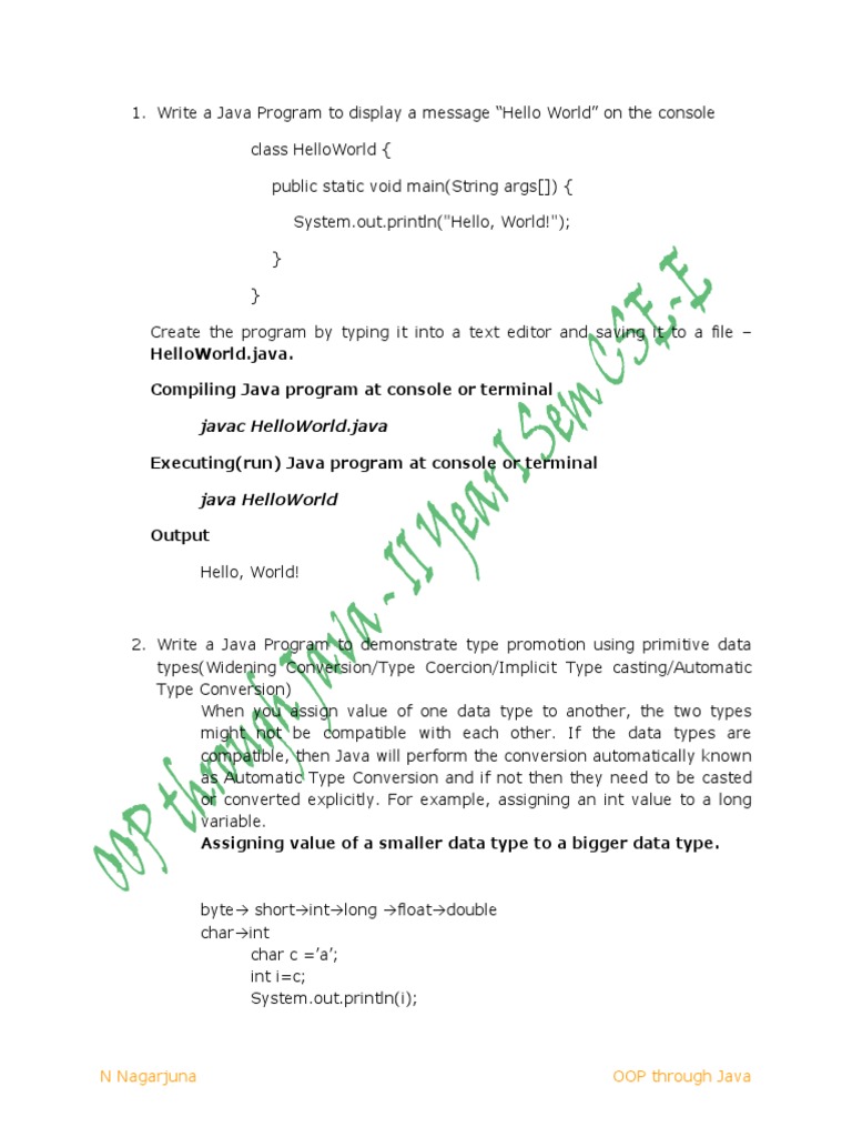 Helloworld - Java. Compiling Java Program at Console or Terminal | PDF ... Helloworld - Java. Compiling Java Program at Console or Terminal | PDF ...