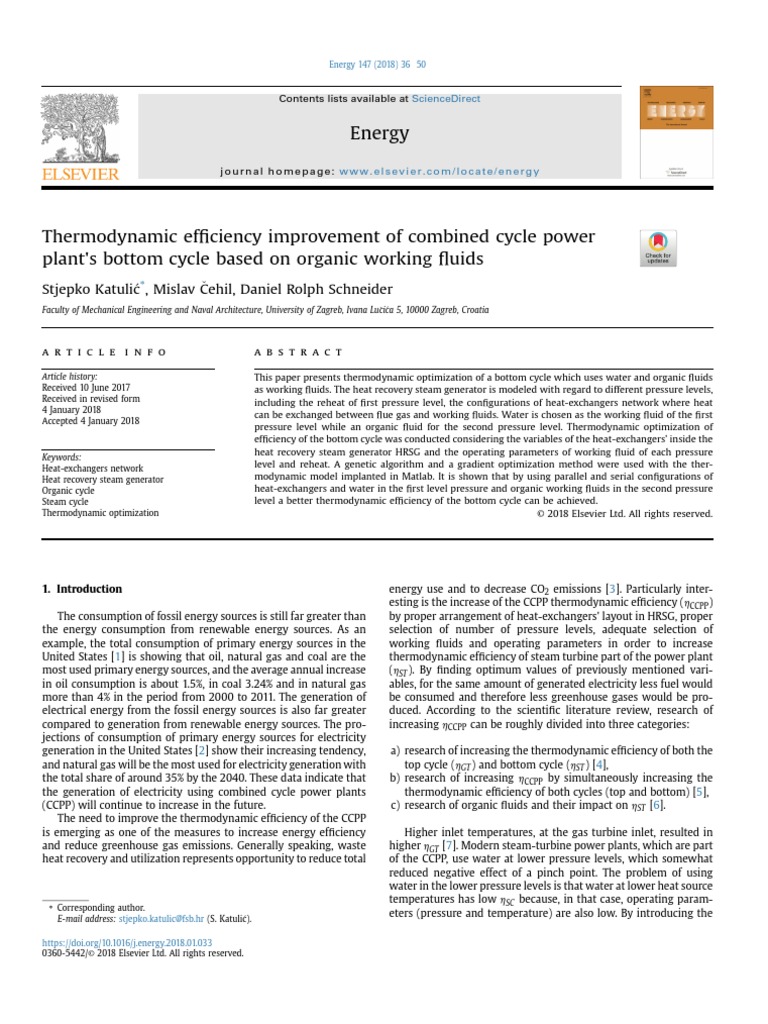 Thermodynamic Optimization of Bottoming Cycle | PDF | Energy Development | Electricity Generation