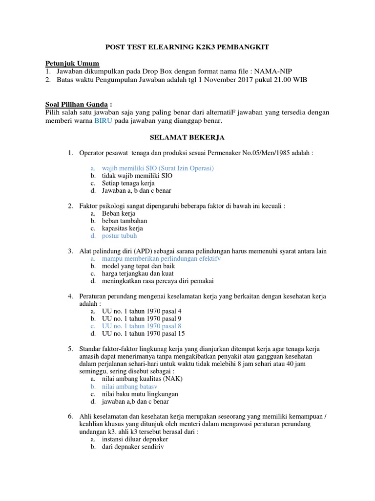 SOAL Post Test | PDF