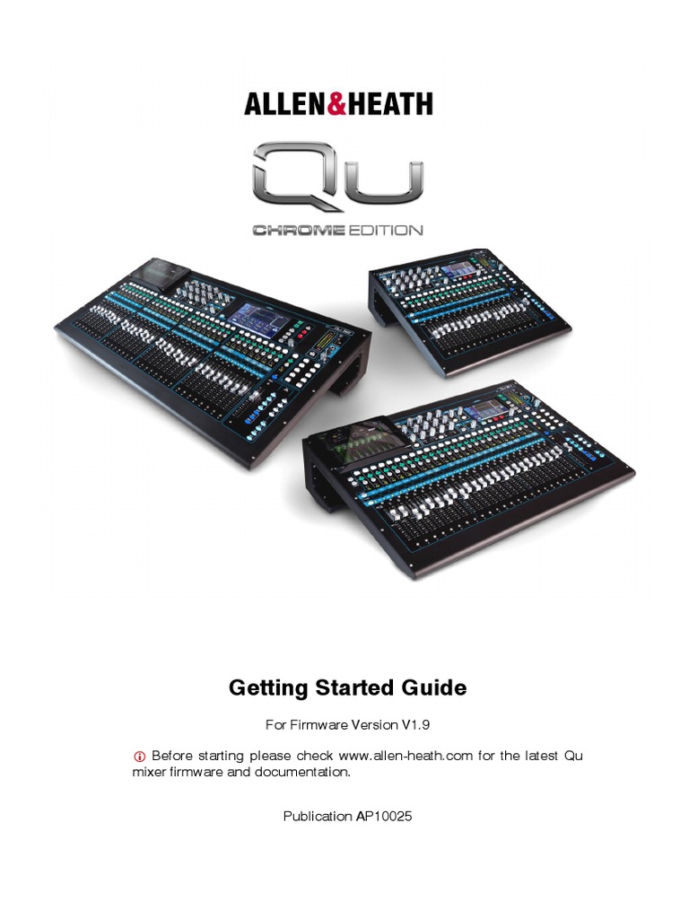 Qu Mixer Getting Started Guide AP10025 - 2 V1.9 PDF | PDF | Audio ...