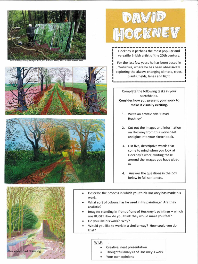 david hockney worksheet