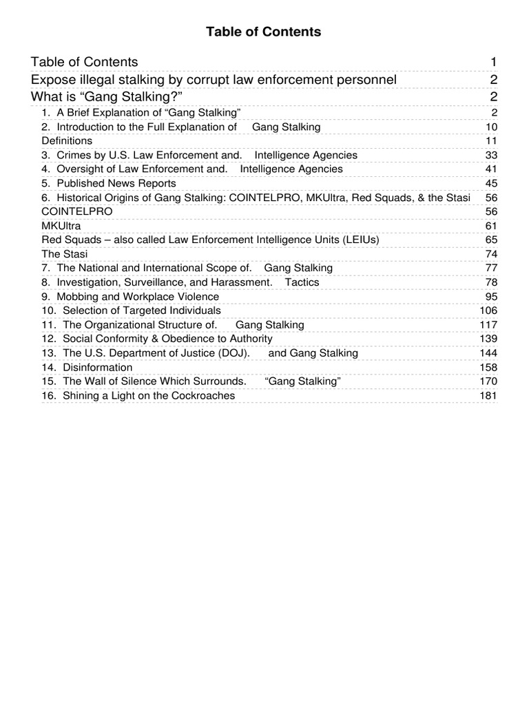 !what Is A Gang Stalking A Fight Gang Stalking | PDF | Federal Bureau ...