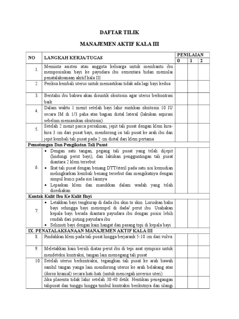 Manajemen Aktif Kala III | PDF