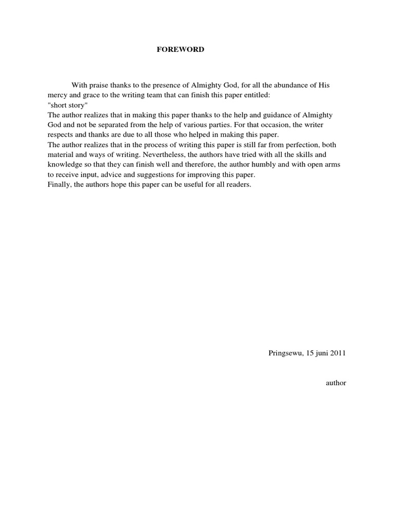 Foreword | PDF | Short Stories | Genre