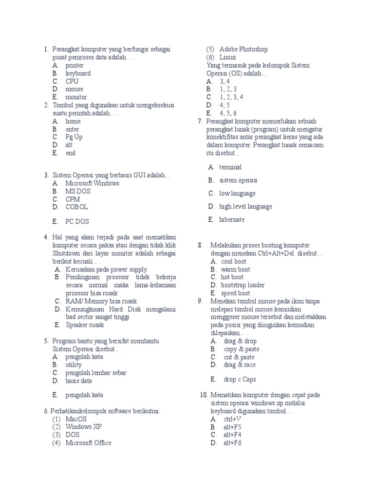Latihan Soal KKPI 1 Kelas XII | PDF
