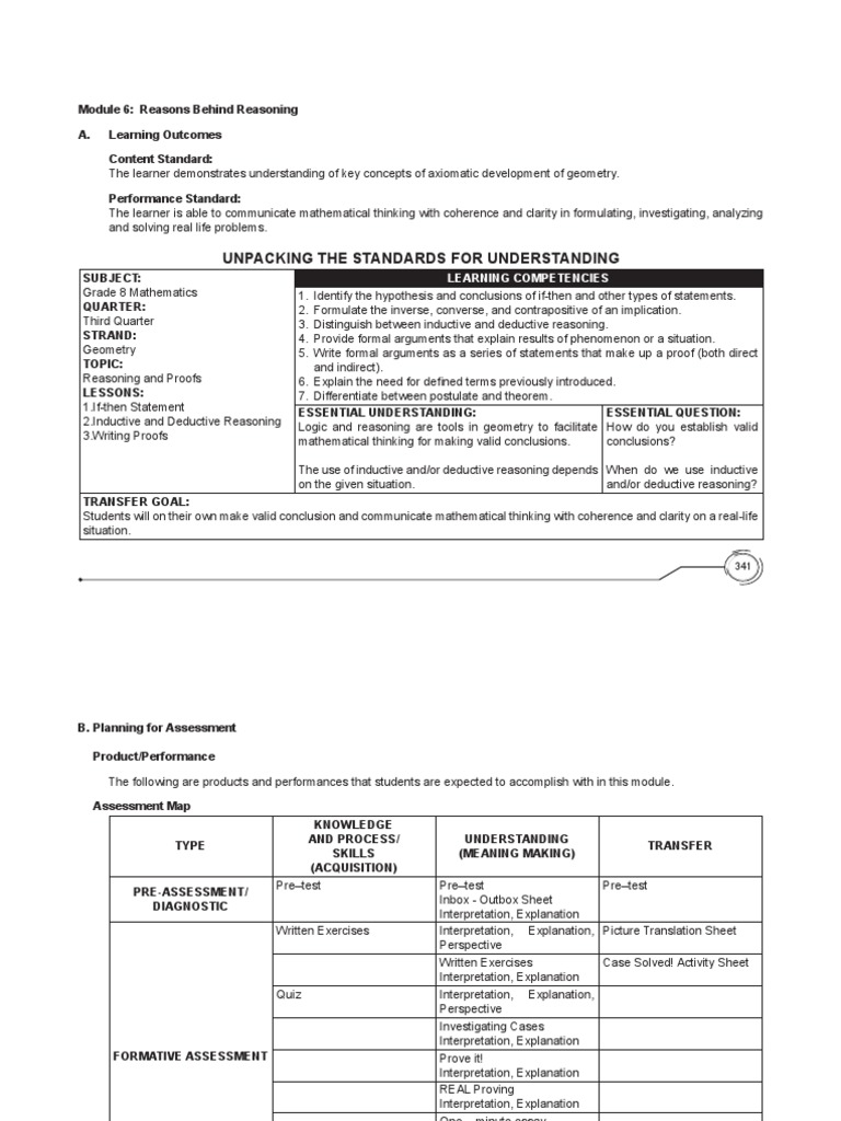 Math Module PDF | Download Free PDF | Mathematical Proof | Deductive ...