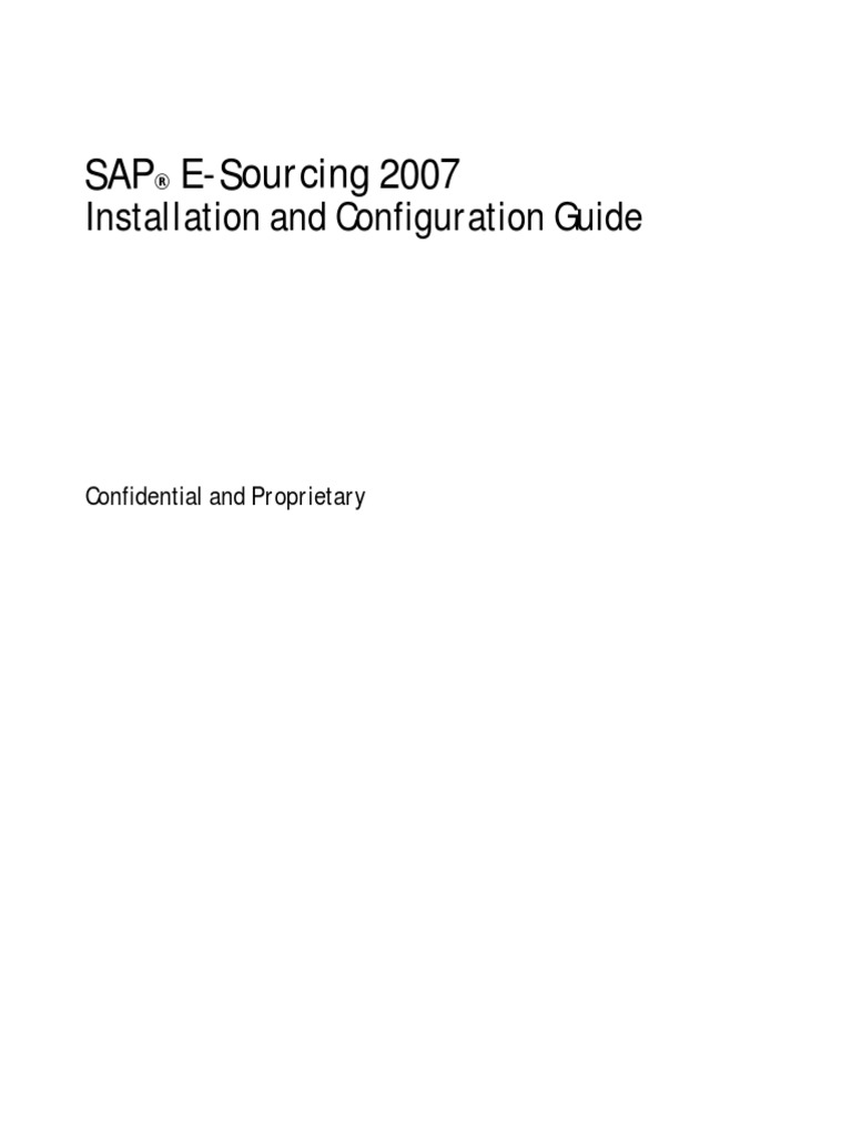 Installation Guide SAP Sourcing 2007 PDF | PDF | Application Server ...