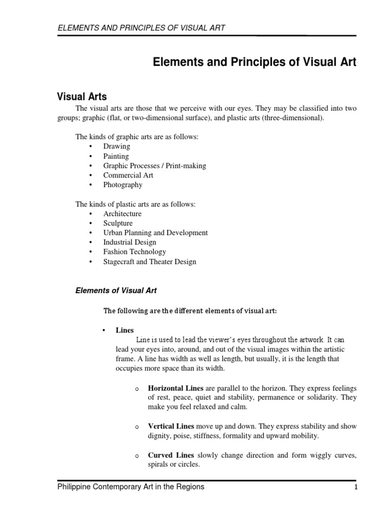 CPAR - Lesson 1 - Elements and Principles of Visual Arts - Modified ...