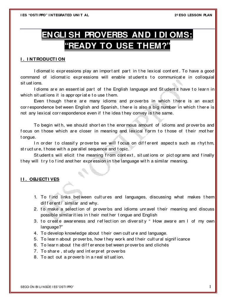 English Proverbs and Saying1 PDF | PDF | Idiom | Proverb