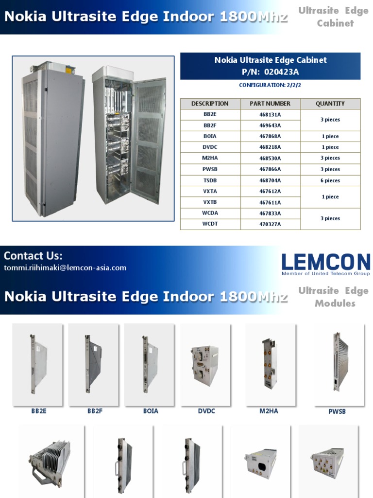 Nokia Ultrasite Edge Indoor 1800MHZ PDF | PDF