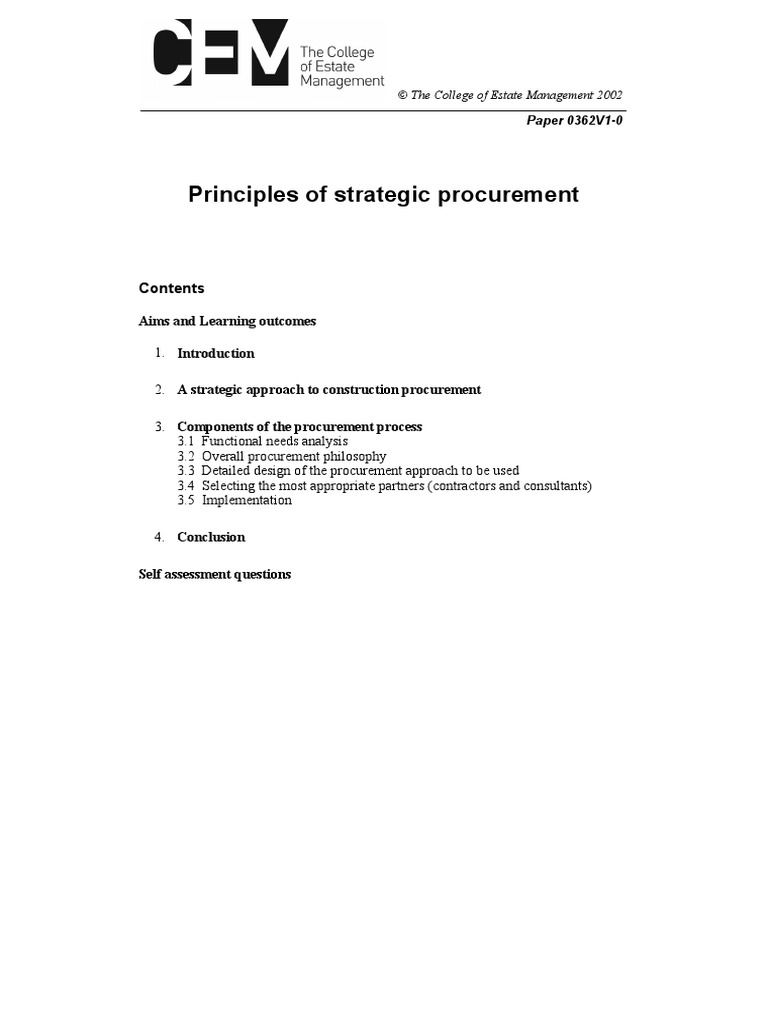 Procurement Management | PDF | Procurement | Strategic Management