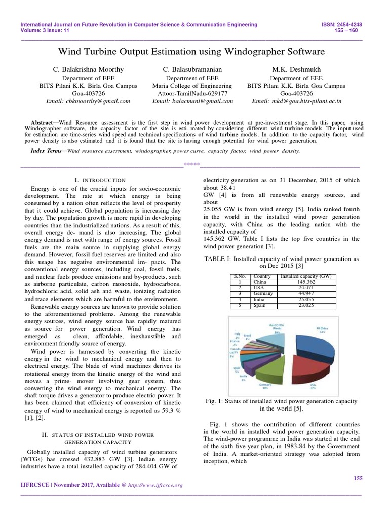 Wind Turbine Output Estimation Using Windographer Software | PDF | Wind Power | Electricity ...