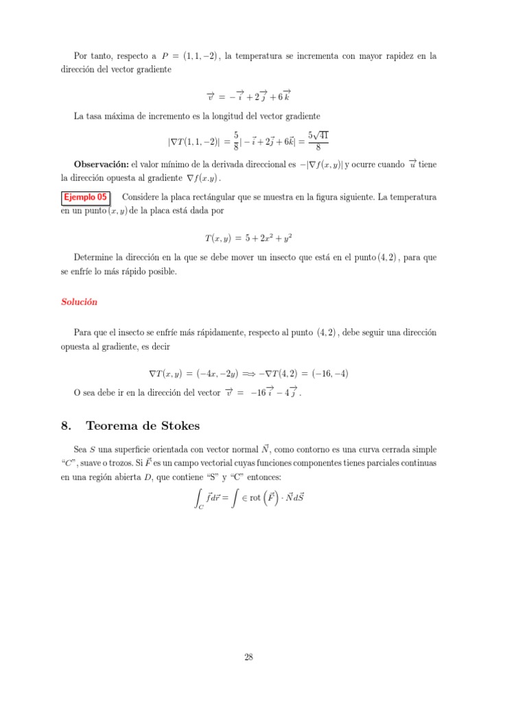 Teorema de Stokes | PDF | Degradado | Vector Euclidiano