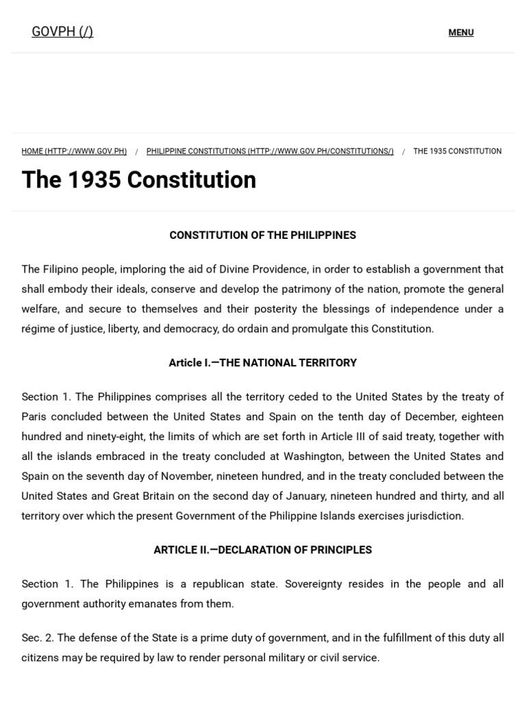 1935 Constitution | PDF | Impeachment | Constitutional Amendment
