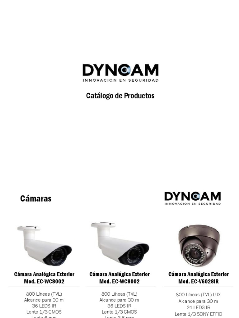 Catalogo Dyncam V | PDF | Hdmi | Tecnología de cine y video