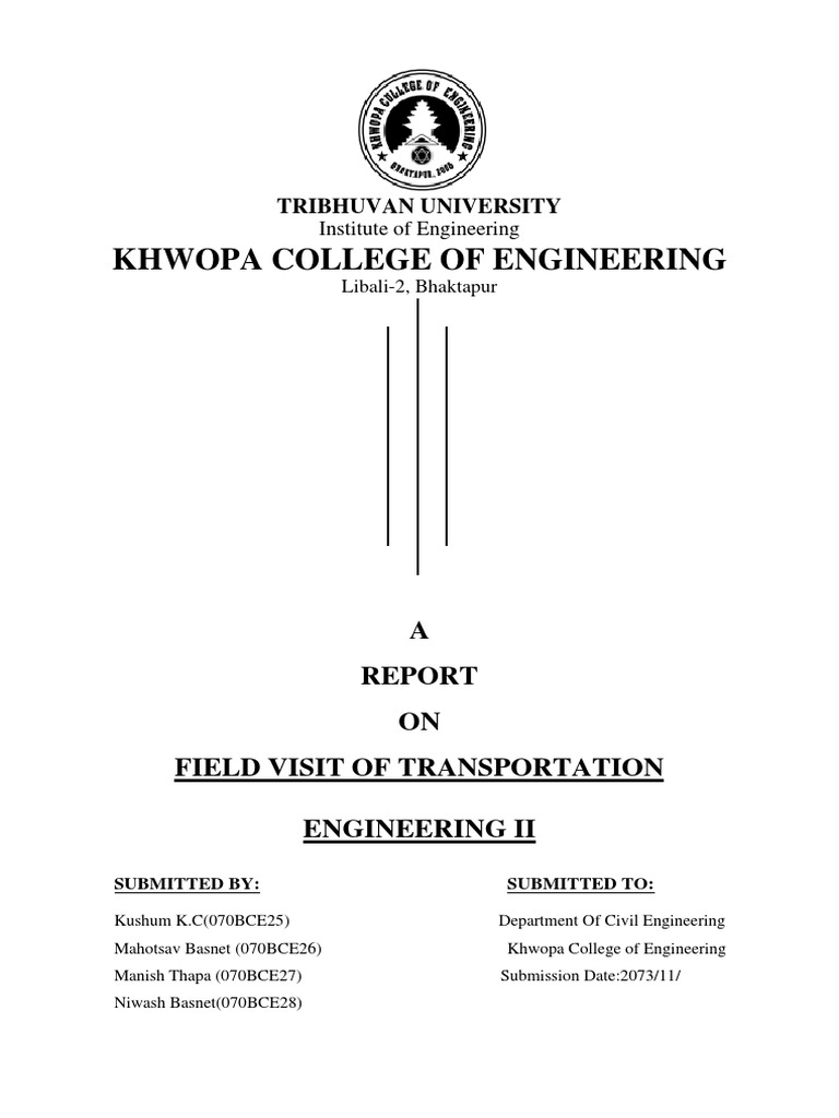 Transport Report of Field Visit | PDF | Structural Engineering ...