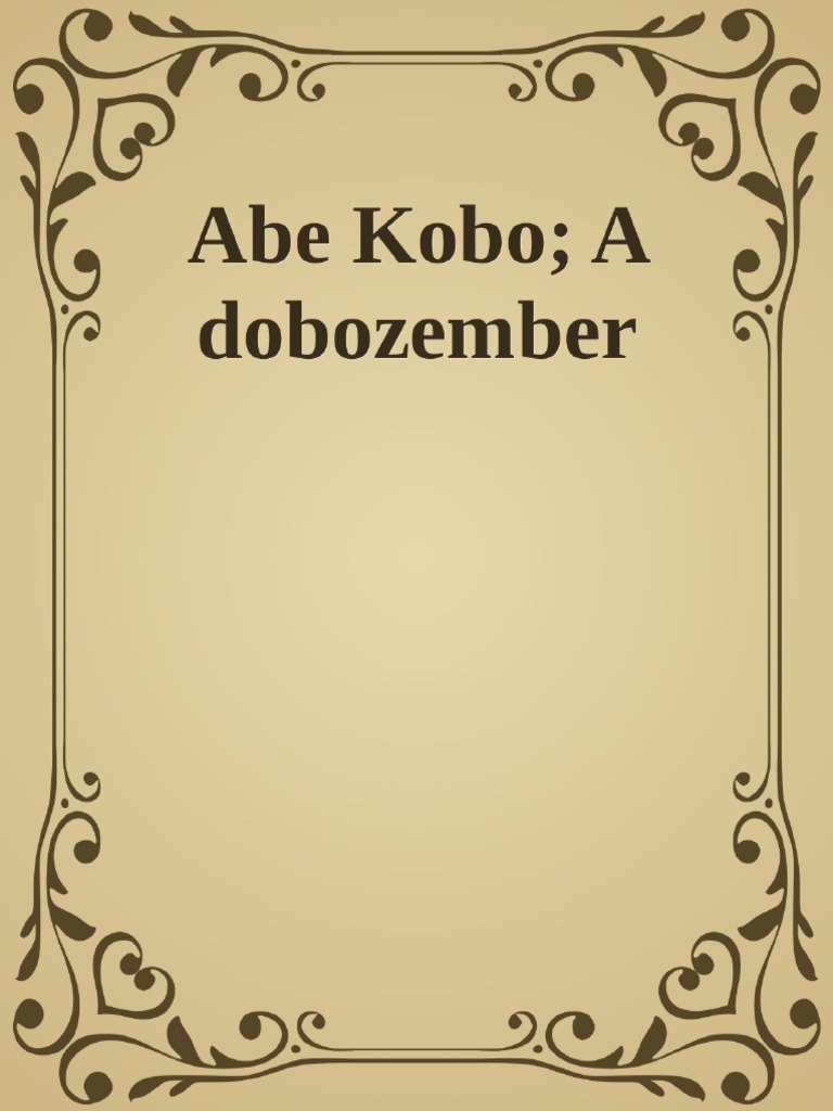 Abe Kobo A Dobozember | PDF
