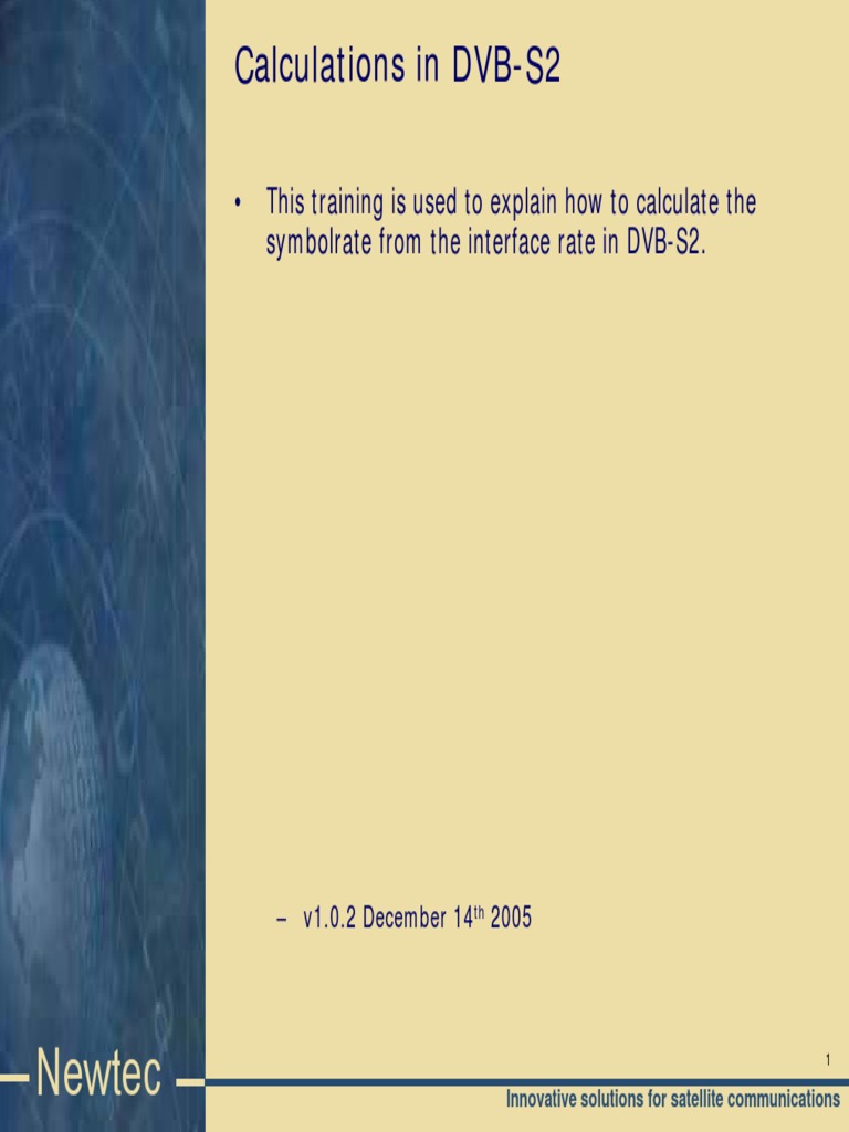 DVB S2 Calculation | PDF | Forward Error Correction | Network Packet