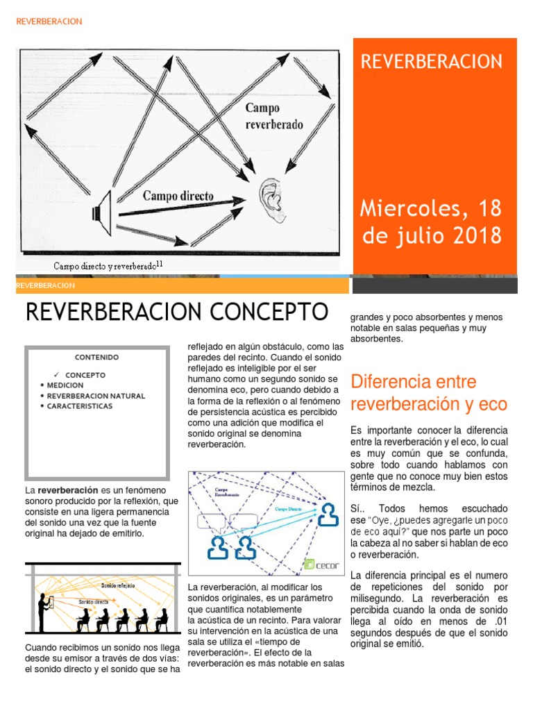 Concepto Reverberacion | PDF | Qualia | Acústica