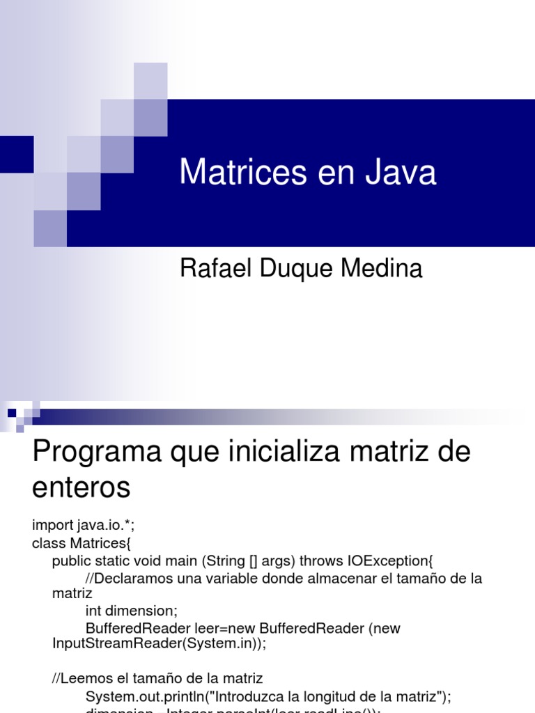 Repaso de Conceptos y Matrices en Java - 1 | PDF | Matriz (Matemáticas) | Desarrollo de software