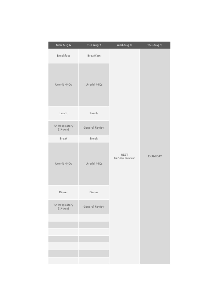USMLE Step 1 Schedule 5 | PDF
