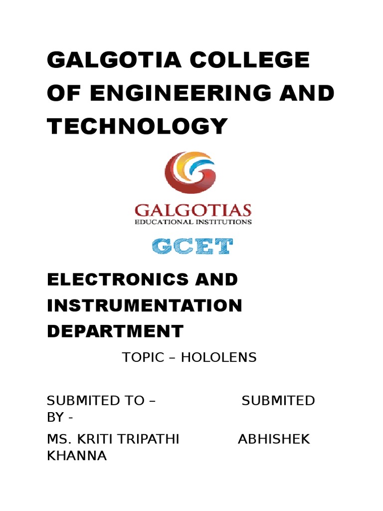 Galgotia College of Engineering and Technology: Electronics and ...