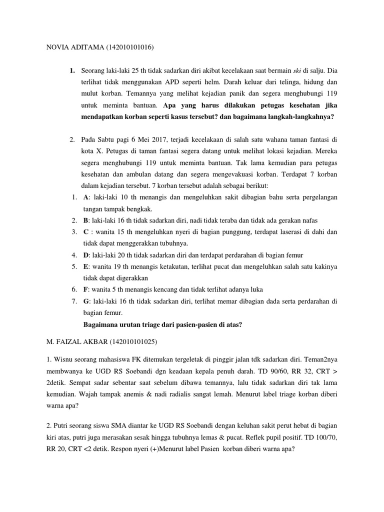 Contoh Soal Triase Tutor A | PDF