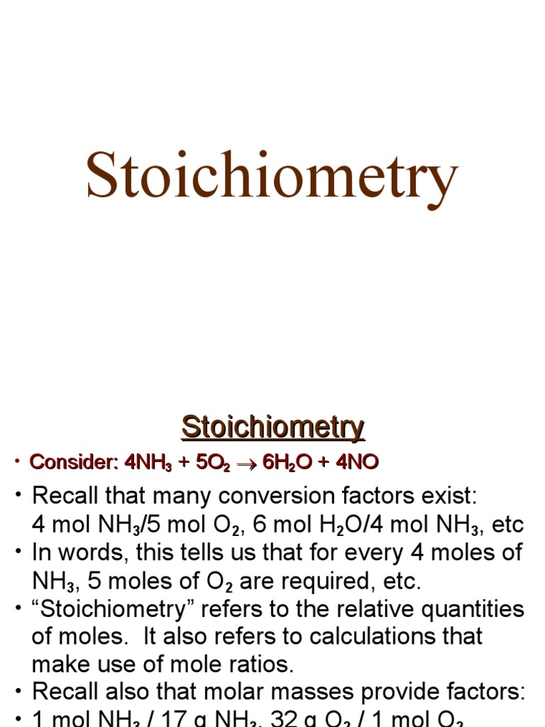 Stoichiometry: Mole Ratio Calculations | PDF