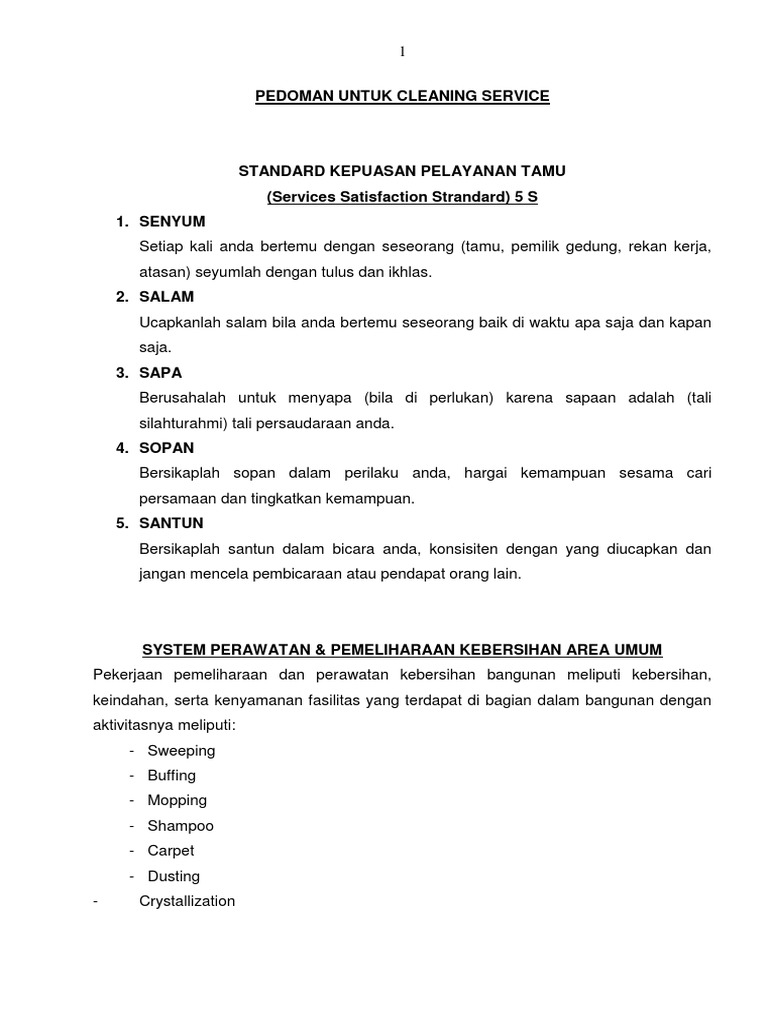 Pedoman Kebersihan Pejabat Profesional | PDF
