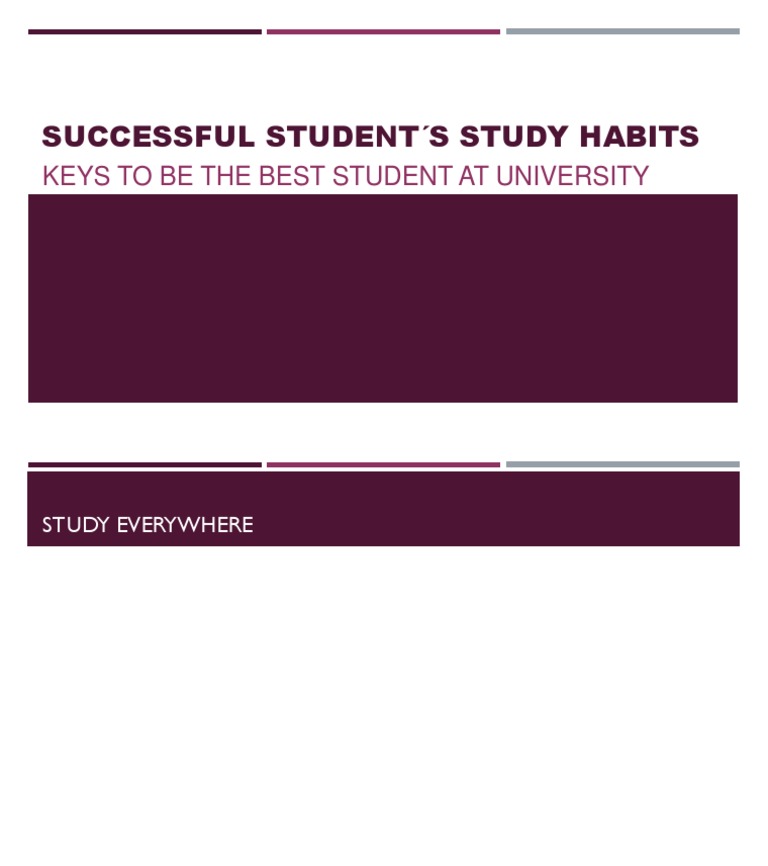 Successful Student S Study Habits | PDF
