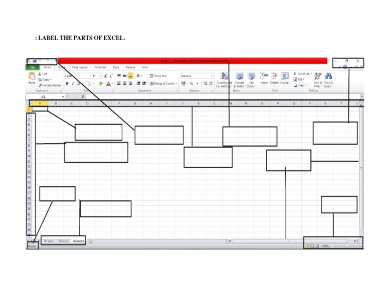 Label The Parts of Excel | PDF