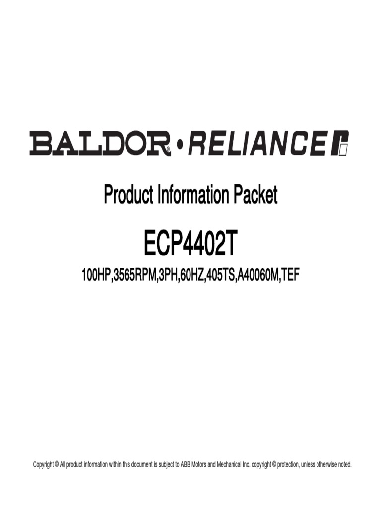 Baldor ECP4402T Datasheet | PDF | Power Inverter | Quantity