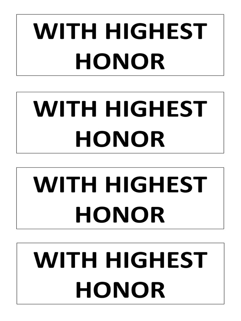 With Highest Honor With Highest Honor With Highest Honor With Highest ...