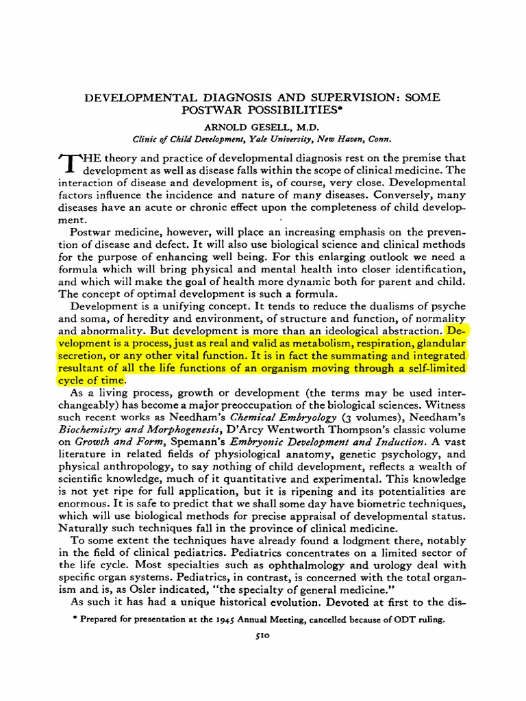 GESELL-Developmental Diagnosis and Supervision | PDF | Intellectual ...