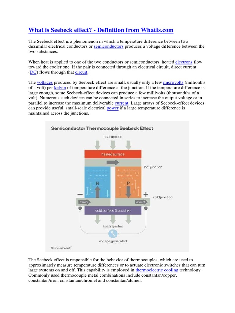 What is Seebeck Effect