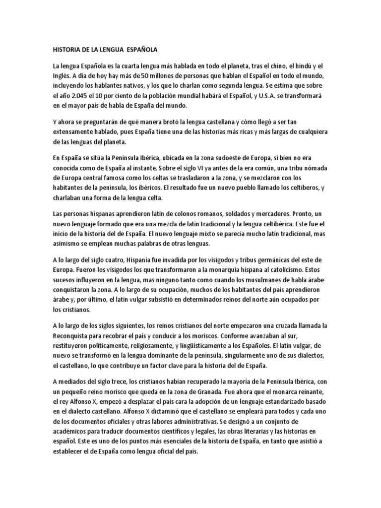 Historia de La Lengua Española | PDF | Lengua española | Lingüística
