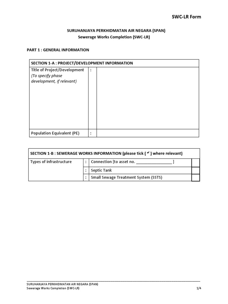 SWC Form | PDF | Sanitary Sewer | Government