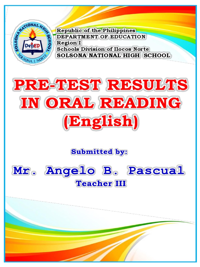Oral Reading Frontpage | PDF