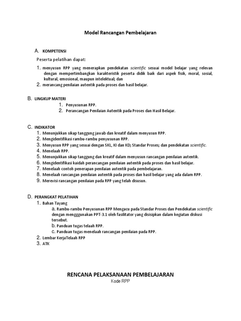 Model Rancangan Pembelajaran | PDF
