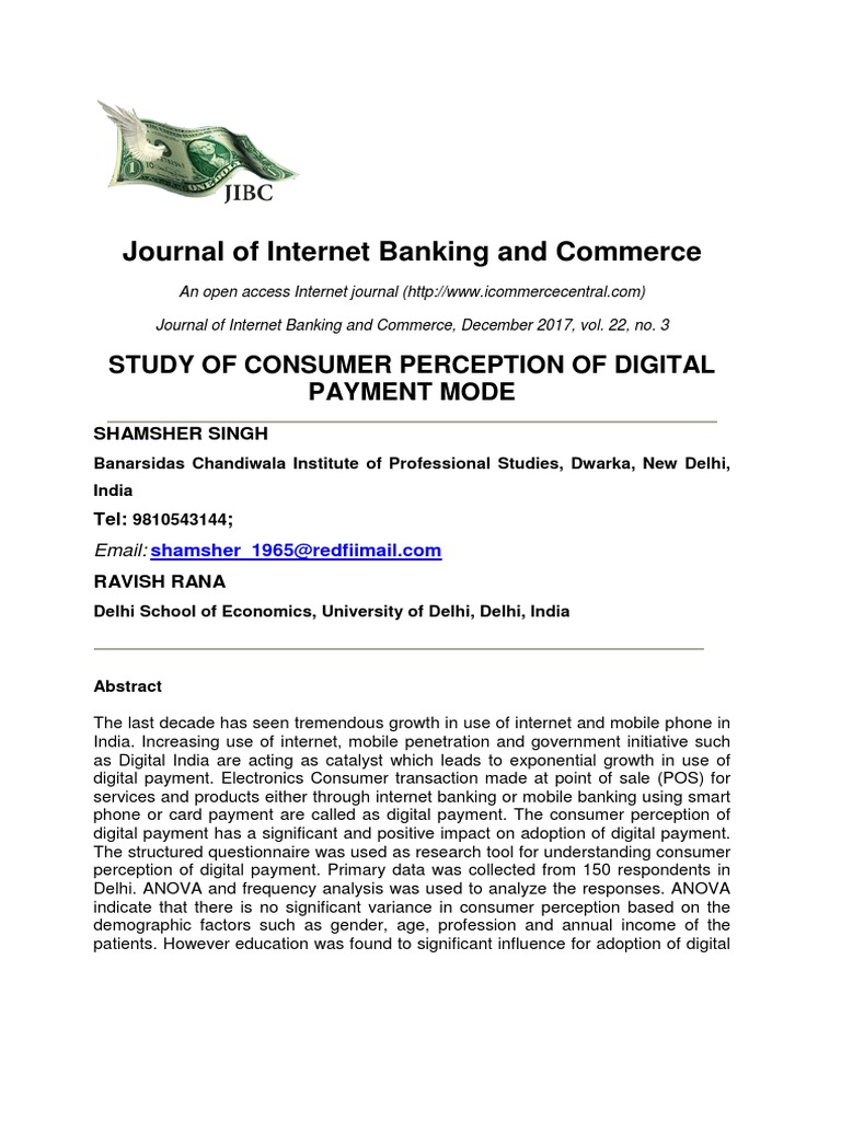 Consumer Perception of Digital Payments | PDF | Debit Card | Survey ...